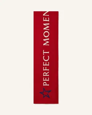 Perfect Moment Wool North Star Logo Scarf - Red