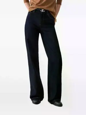 Liu Jo Logo-buckle Flared Jeans - Black