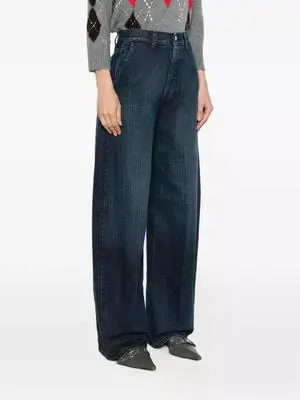 DONDUP Wide-leg Dark Wash Jeans - Blue