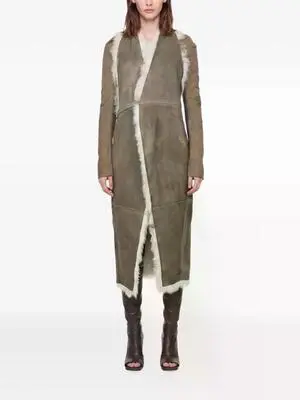 Rick Owens Cyclops Shearling-trim Panelled Coat