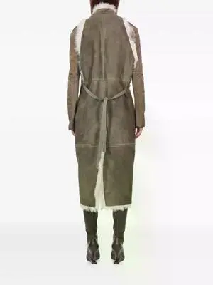Rick Owens Cyclops Shearling-trim Panelled Coat