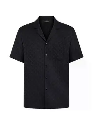 Gucci Gg Silk Jacquard Bowling Shirt - Blue