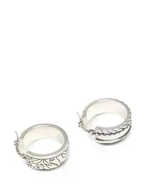 MAISON MARGIELA Engraved Hoop Earrings - Silver