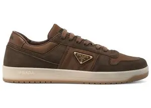 Prada Downtown Suedetrimmed Sneakers - Brown