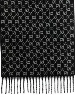 Gucci Gg-monogram Fringed-detail Scarf