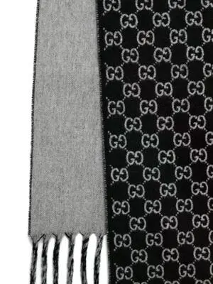 Gucci Gg-monogram Fringed-detail Scarf