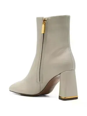 COCCINELLE Logo-plaque Block-heel Ankle Boots - Neutrals