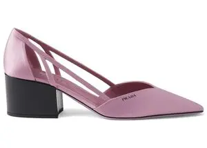 Prada Cutout Satin Pumps - Confetto