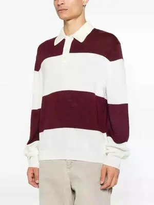 A.p.c. Striped Polo-collar Sweater