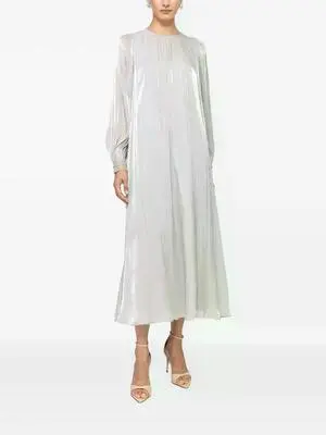NISSA Crystal-detail Chiffon Midi Dress