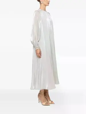 NISSA Crystal-detail Chiffon Midi Dress