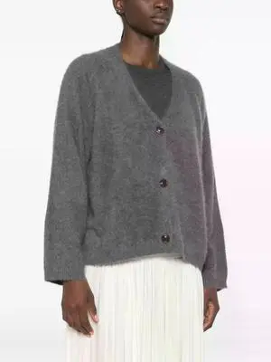 LE PETIT PULLE V-neck Button-up Cardigan - Grey