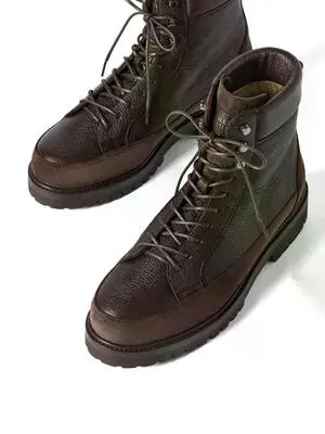 Brunello Cucinelli Grained-leather Suede Boots