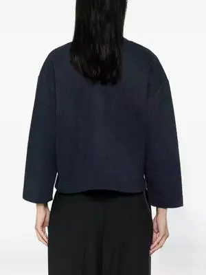 Emporio Armani Herringbone Textured Crew Neck Sweater