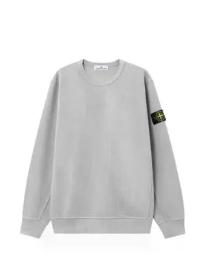 Stone Island Organic-cotton Interlock Regular-fit Crewneck Sweatshirt - Grey