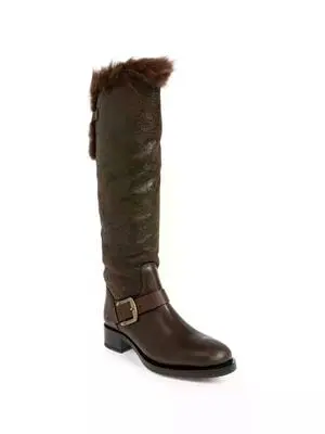Dsquared2 Buckle-detail Faux-fur Boots - Brown