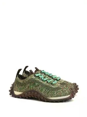 AMI Paris Knit Lace-up Sneakers - Green