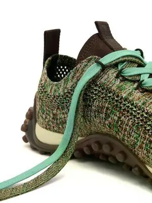 AMI Paris Knit Lace-up Sneakers - Green