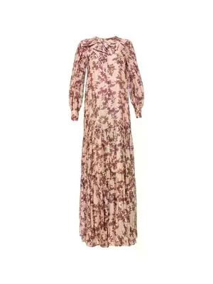 NISSA Floral Silk-blend Maxi Dress