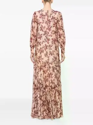 NISSA Floral Silk-blend Maxi Dress