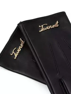 TWINSET Logo-plaque Decorative-stitching Gloves