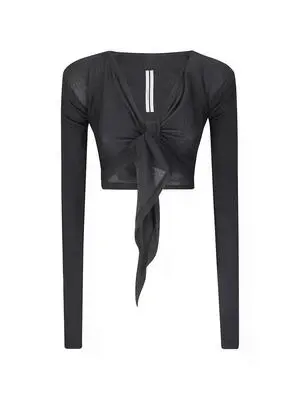 Rick Owens Cropped Wrap-front Blouse