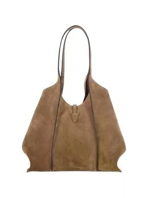 TOD'S T Timeless Shopping Bag In Suede Small - Brown