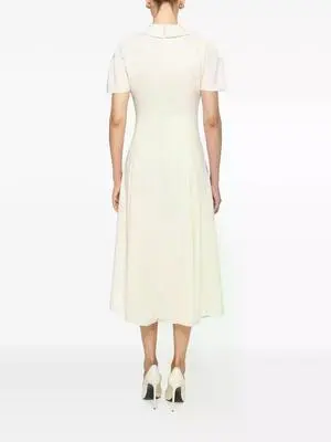 NISSA Floral-detail Midi Dress - Neutrals