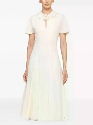 NISSA Floral-detail Midi Dress - Neutrals