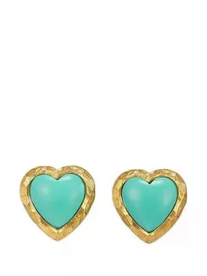 ANABELA CHAN Turquoise Heart Earrings - Gold