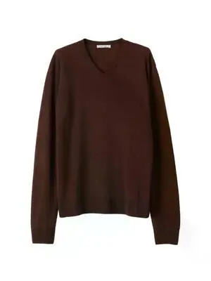 THE ROW V-neck Cashmere Sweater - Brown