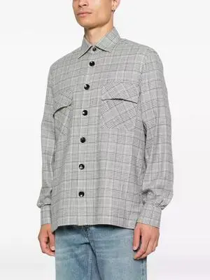 Kiton Prince Of Wales Check Shirt - Grey