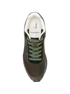 Emporio Armani Suede Panelled Sneakers