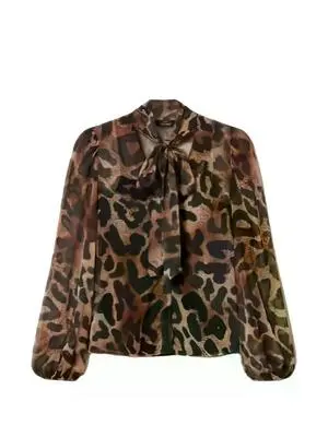 TWINSET Animal Print Voile Shirt