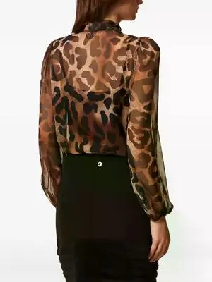 TWINSET Animal Print Voile Shirt