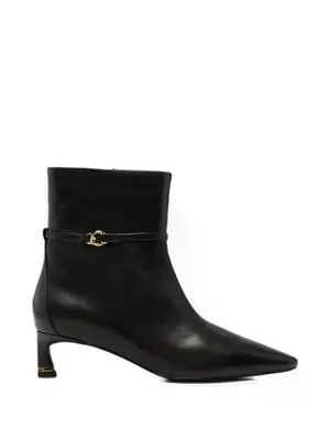 COCCINELLE C-look Pointed-toe Buckled Ankle Boots - Black