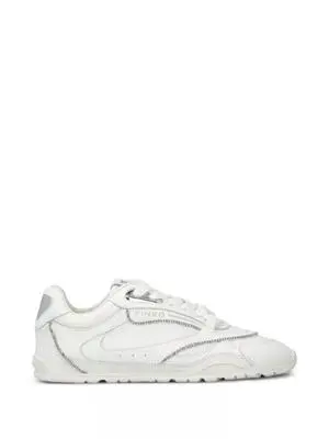 Pinko Crystal-embellished Leather Sneakers