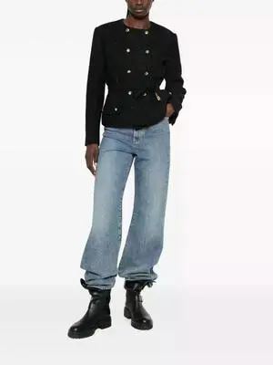 Maje Belted Double-breasted Tweed Jacket