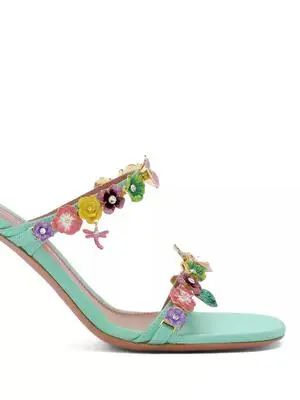 Amina Muaddi Vittoria Flower-embellished Sandals