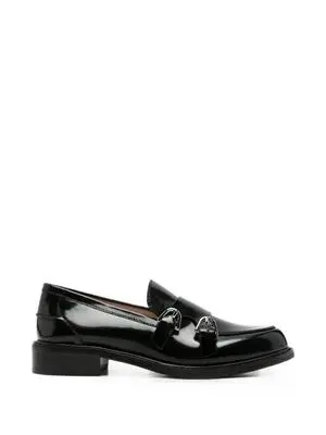 COCCINELLE Buckle-detail Leather Loafers - Black