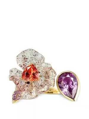 ANABELA CHAN Sunset Blueberry Petunia Multi-stones Ring - Gold