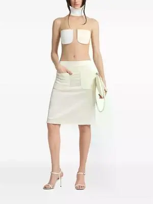 COURREGES Mid Satin Patch-pocket Skirt