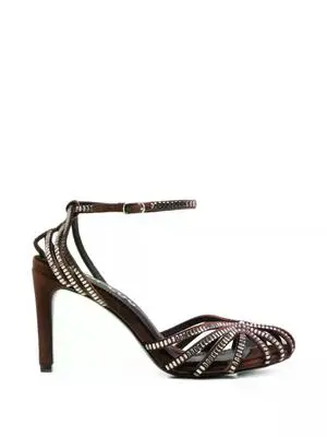 BIBI LOU Sernik Crystal-embellished Leather Sandals