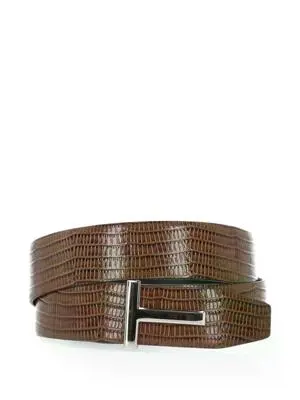 TOM FORD T-buckle Lizard-effect Belt
