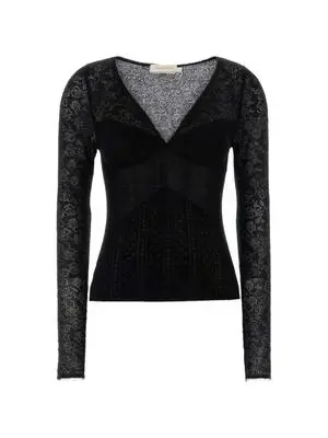Zimmermann Pointelle-lace V-neck Top