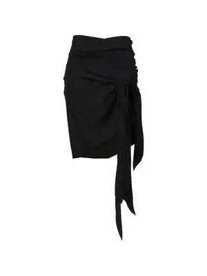 Attico Knotted Ruched Mini Skirt