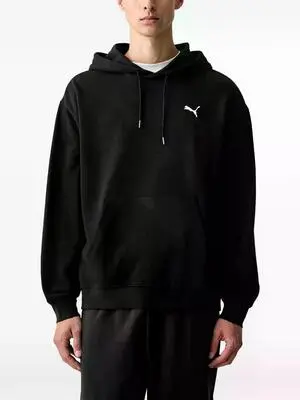 PUMA Logo-print Waffle-knit Hoodie - Black