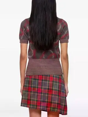 VIVIENNE WESTWOOD Skull-print Knitted Polo Shirt