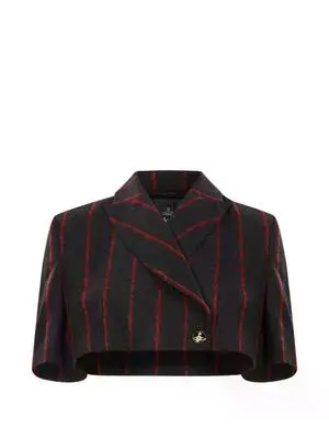 VIVIENNE WESTWOOD Cut Off Pinstripe Cropped Blazer