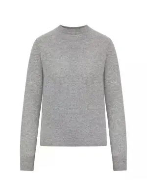 Max Mara Crew-neck Wool Fine-knit Top - Grey